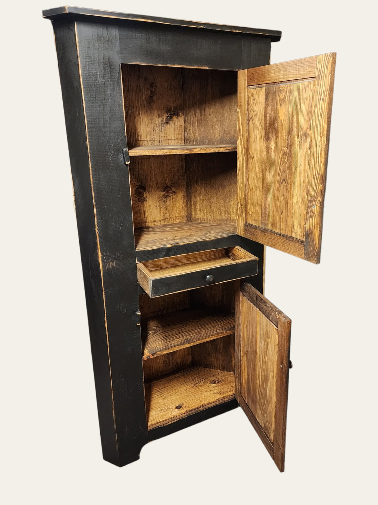 Rustic corner hutch, Farmhouse cupboard , primitive hutch, handmade ...